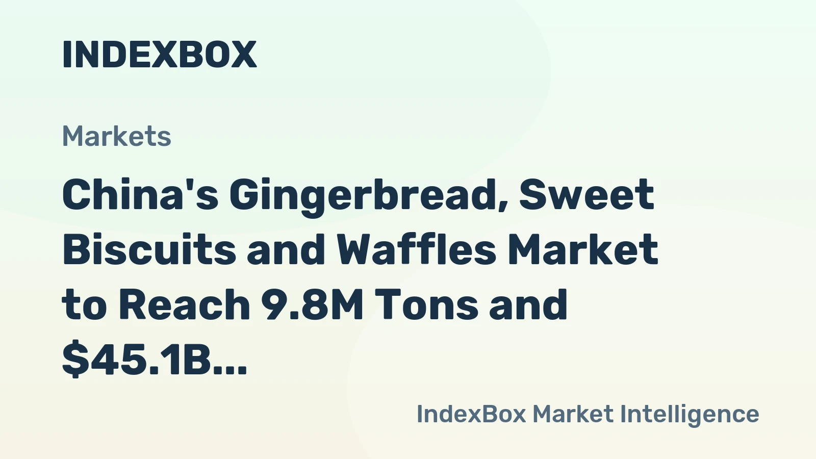 China's Gingerbread, Sweet Biscuits and Waffles Market to Reach 9.8M Tons and $45.1B by 2035