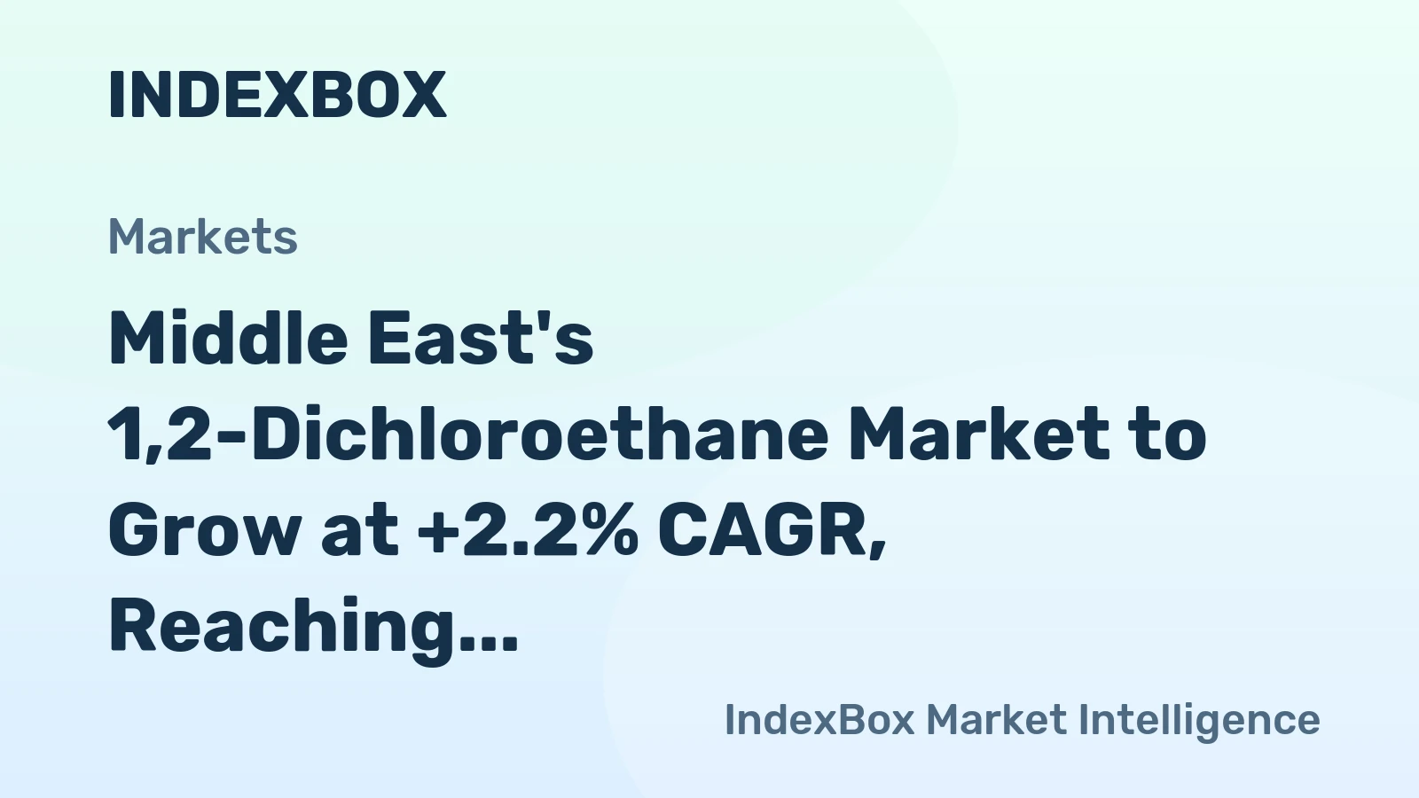 Middle East's 1,2-Dichloroethane Market to Grow at +2.2% CAGR, Reaching 1.2M Tons by 2035