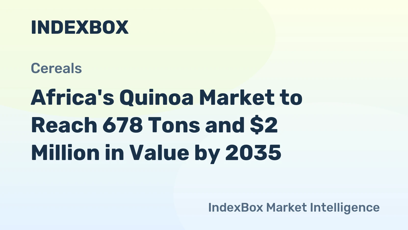 Africa's Quinoa Market to Reach 678 Tons and $2 Million in Value by 2035