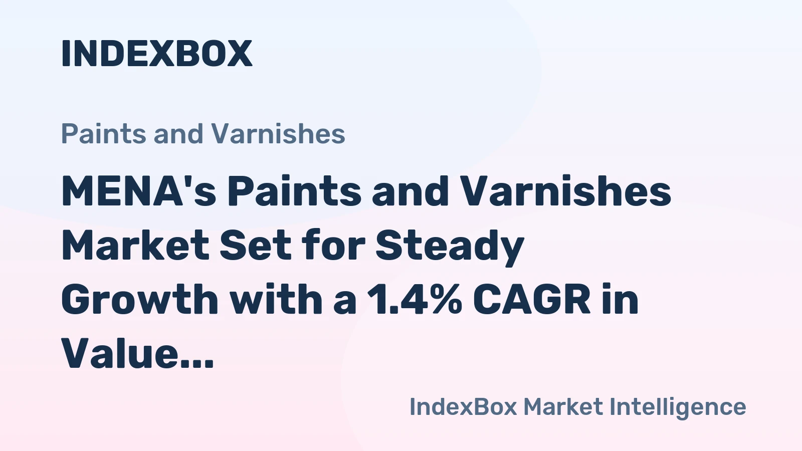 MENA's Paints and Varnishes Market Set for Steady Growth with a 1.4% CAGR in Value