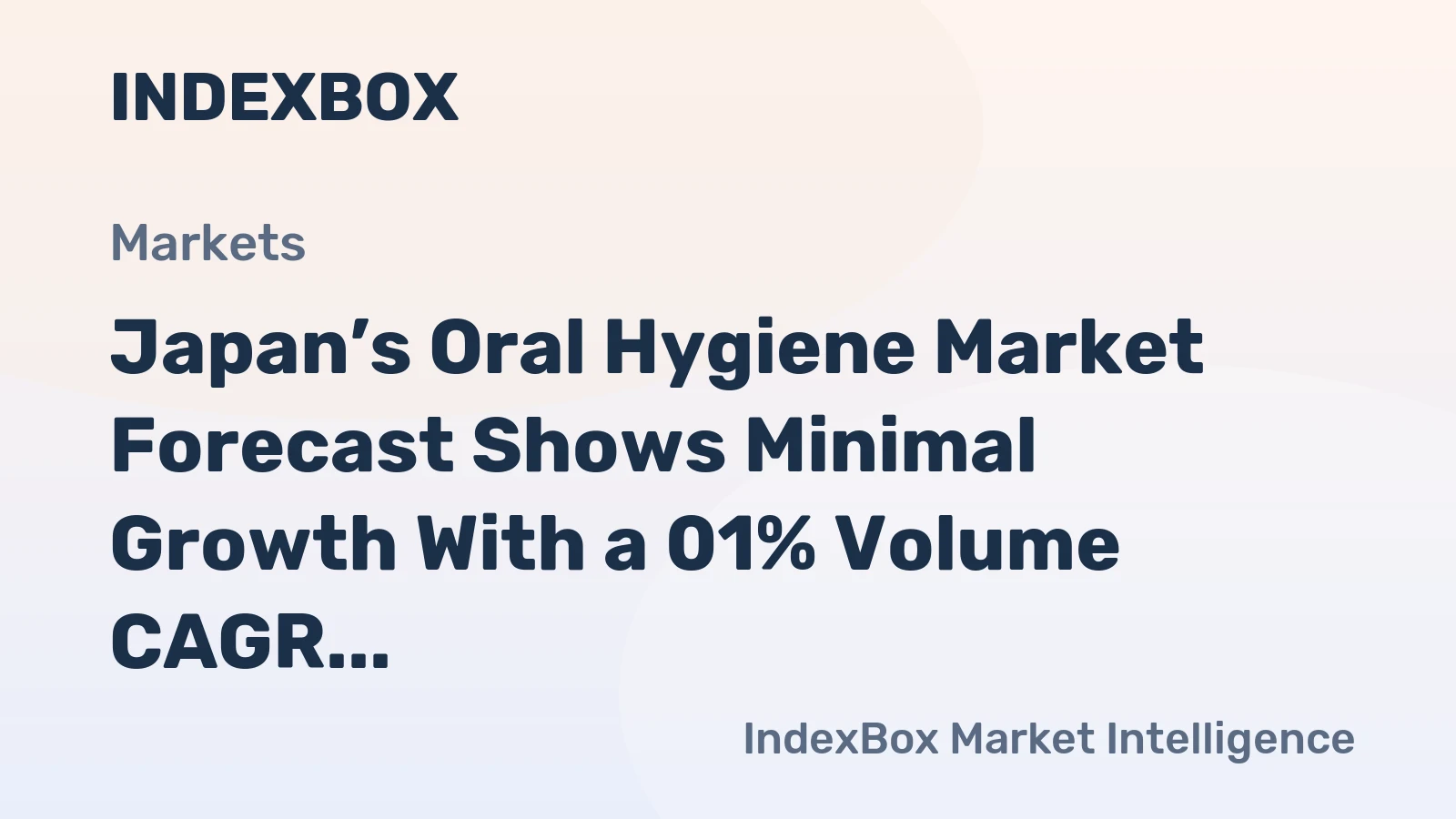 Japan’s Oral Hygiene Market Forecast Shows Minimal Growth With a 01% Volume CAGR Through 2035