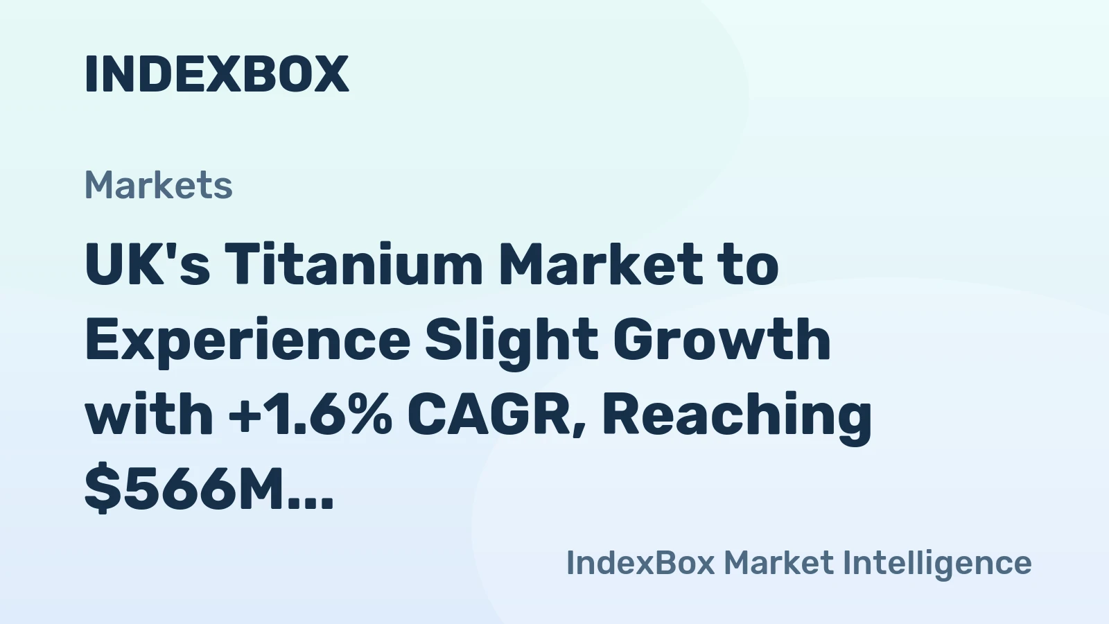 UK's Titanium Market to Experience Slight Growth with +1.6% CAGR, Reaching $566M by 2035
