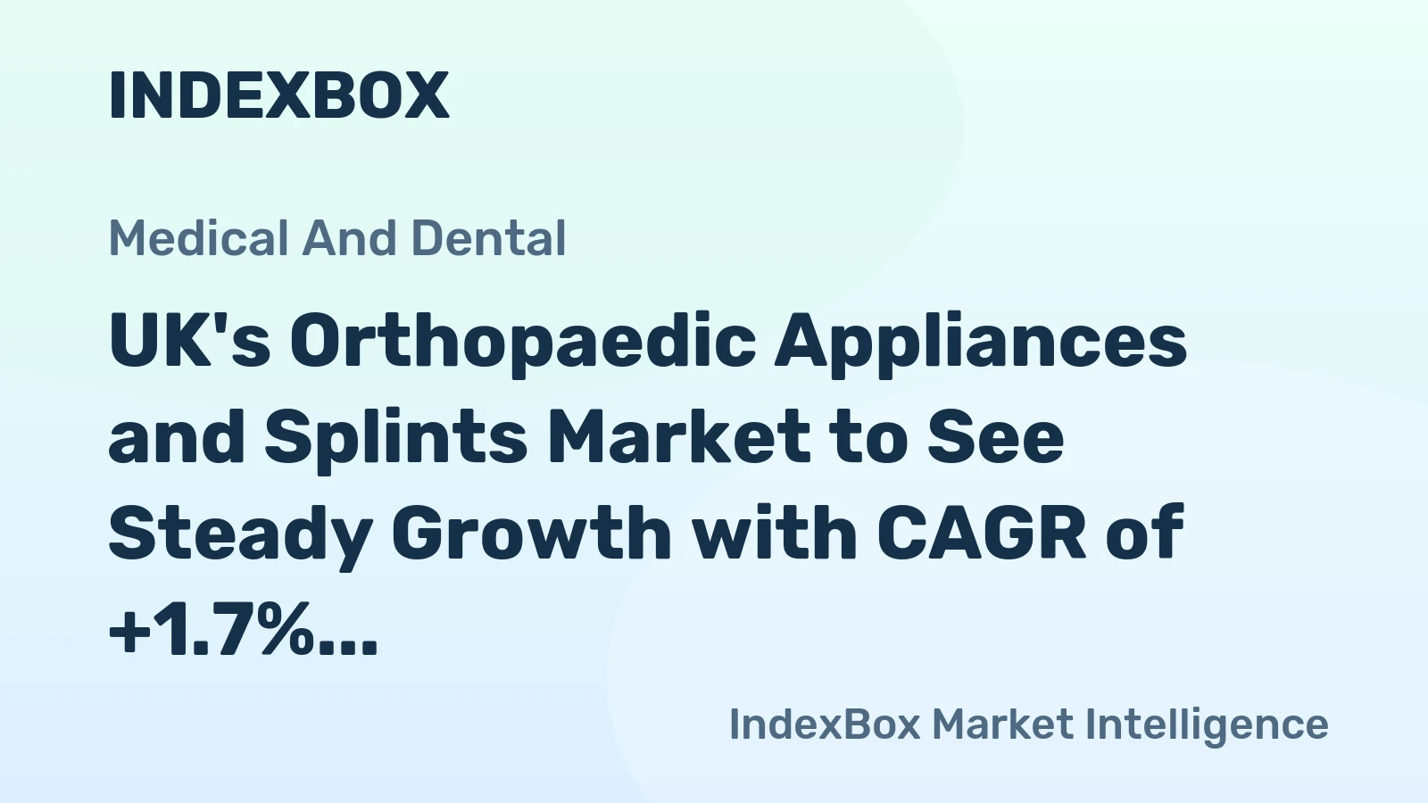 UK's Orthopaedic Appliances and Splints Market to See Steady Growth with CAGR of +1.7%