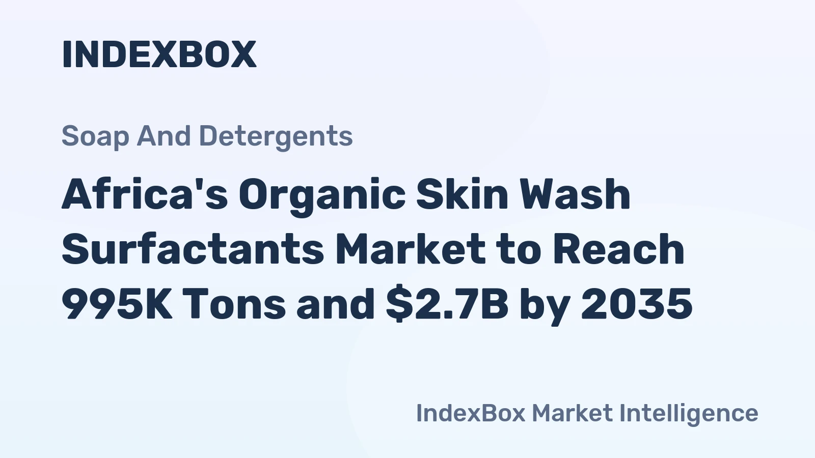 Africa's Organic Skin Wash Surfactants Market to Reach 995K Tons and $2.7B by 2035