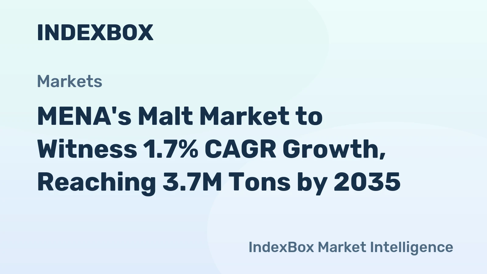 MENA's Malt Market to Witness 1.7% CAGR Growth, Reaching 3.7M Tons by 2035