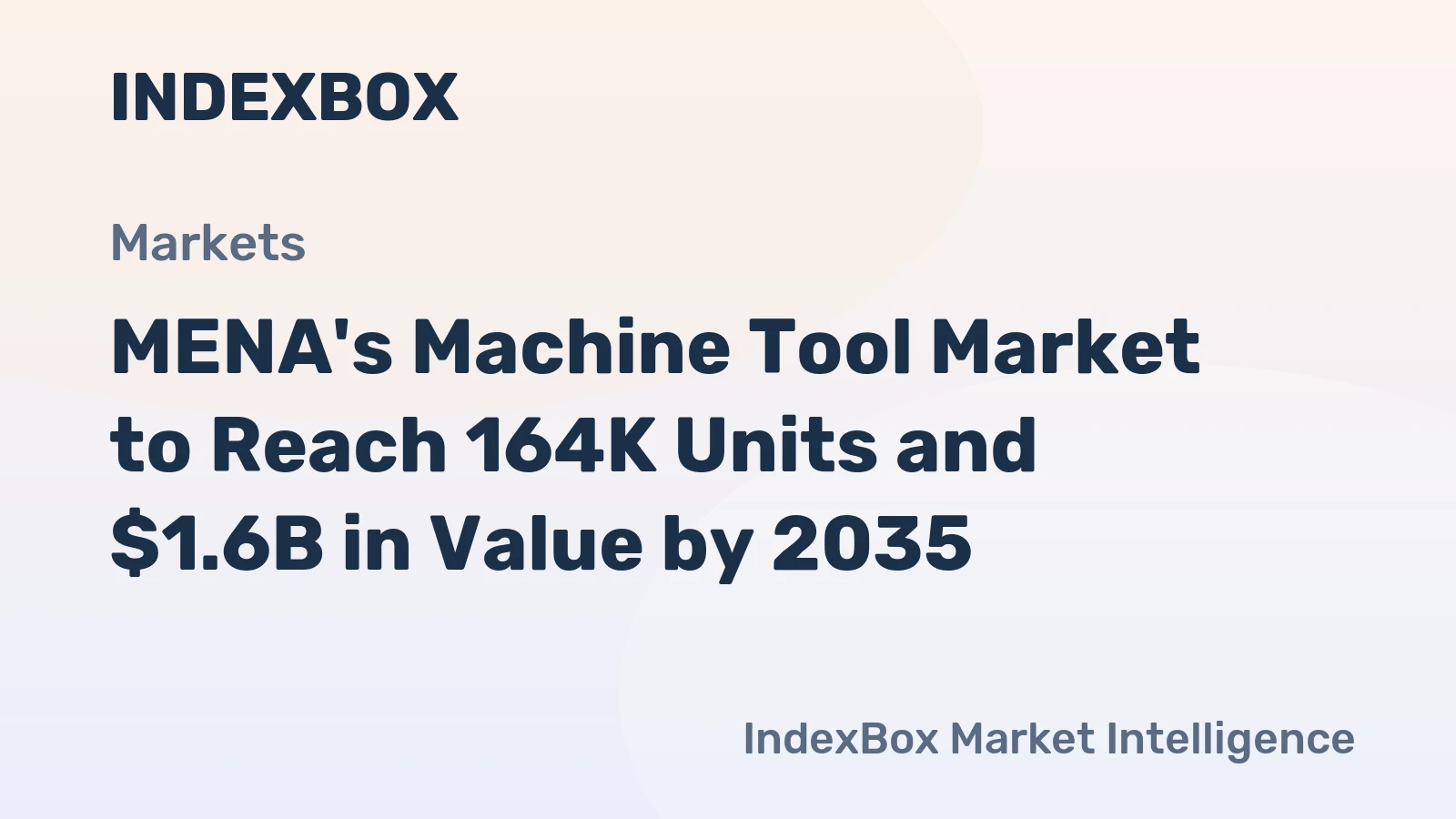 MENA's Machine Tool Market to Reach 164K Units and $1.6B in Value by 2035