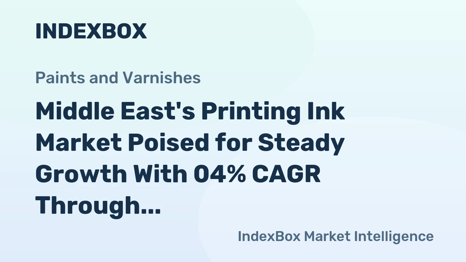 Middle East's Printing Ink Market Poised for Steady Growth With 04% CAGR Through 2035
