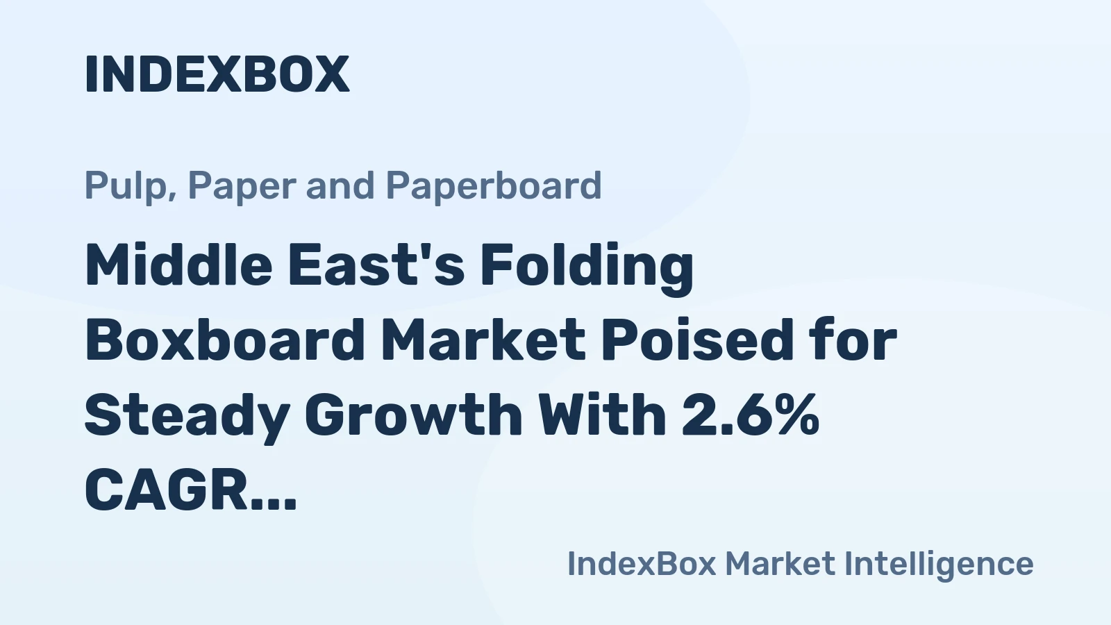 Middle East's Folding Boxboard Market Poised for Steady Growth With 2.6% CAGR in Value Through 2035