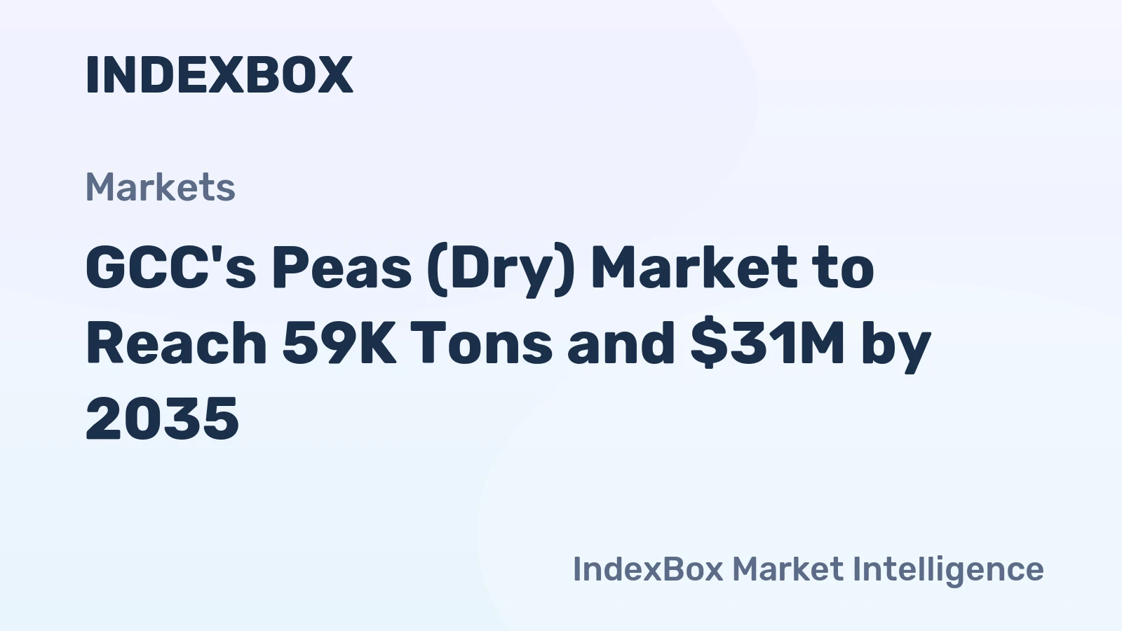 GCC's Peas (Dry) Market to Reach 59K Tons and $31M by 2035