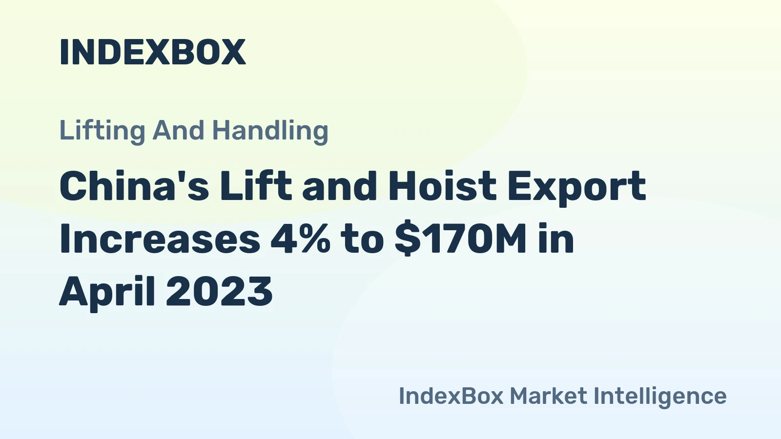 China's Lift and Hoist Export Increases 4% to $170M in April 2023
