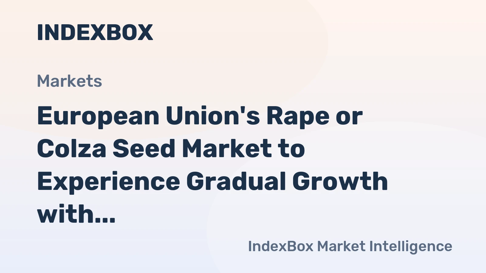 European Union's Rape or Colza Seed Market to Experience Gradual Growth with 0.5% CAGR over 2024-2035 Period