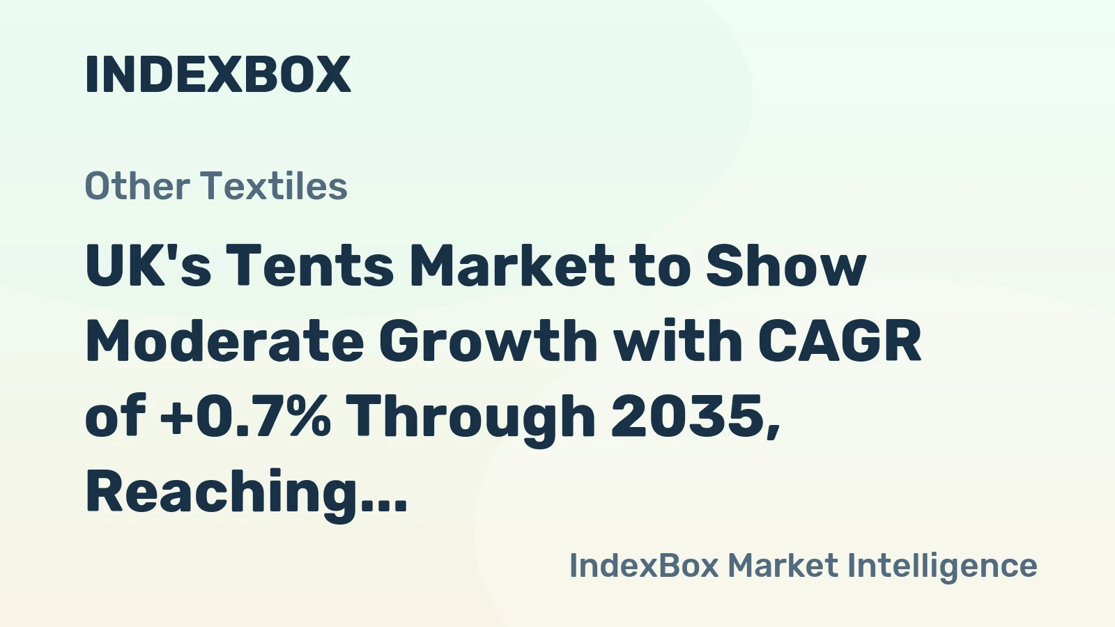 UK's Tents Market to Show Moderate Growth with CAGR of +0.7% Through 2035, Reaching $166M in Value