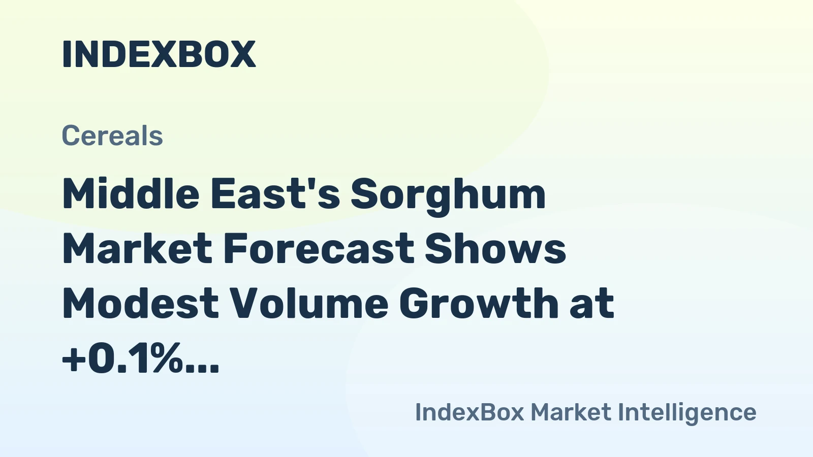 Middle East's Sorghum Market Forecast Shows Modest Volume Growth at +0.1% CAGR Amid Strong Value Increase