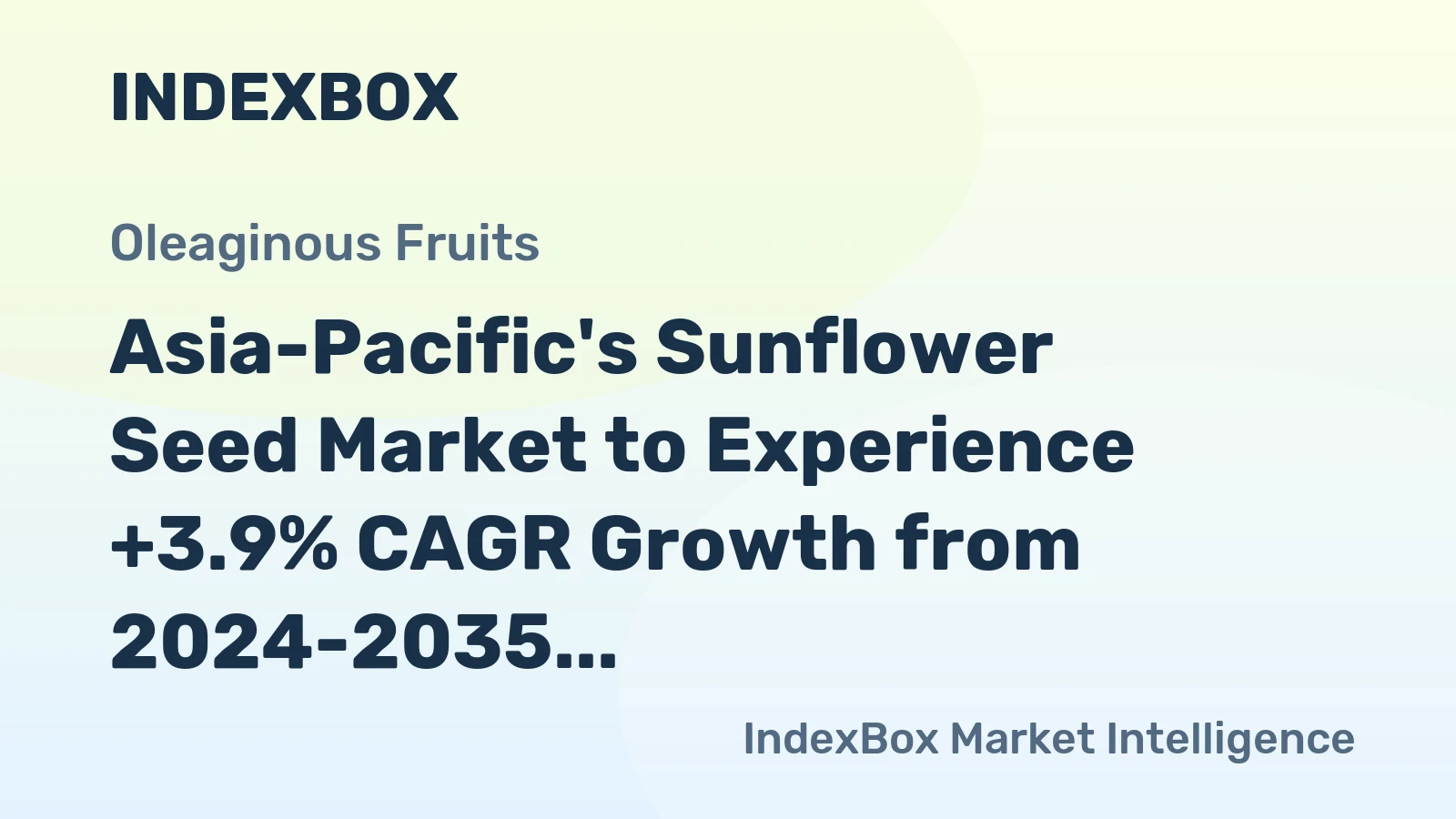 Asia-Pacific's Sunflower Seed Market to Experience +3.9% CAGR Growth from 2024-2035