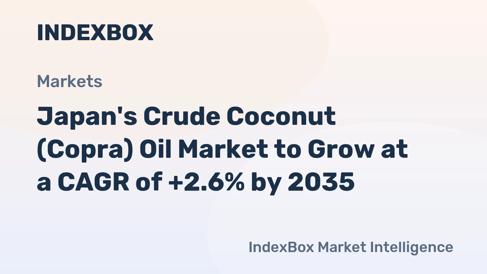Japan's Crude Coconut (Copra) Oil Market to Grow at a CAGR of +2.6% by 2035