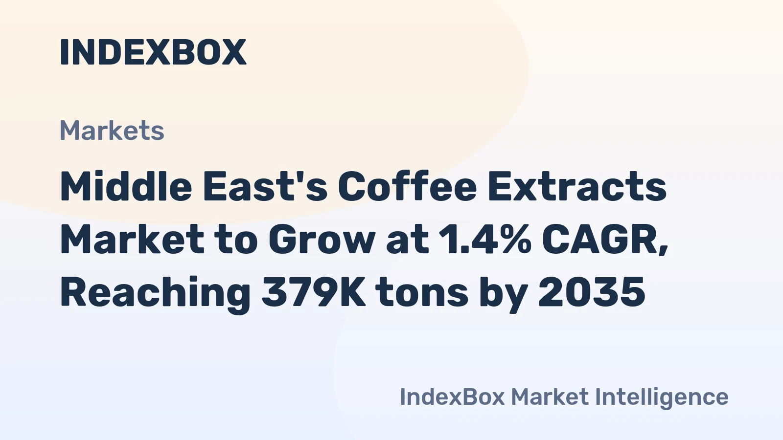 Middle East's Coffee Extracts Market to Grow at 1.4% CAGR, Reaching 379K tons by 2035
