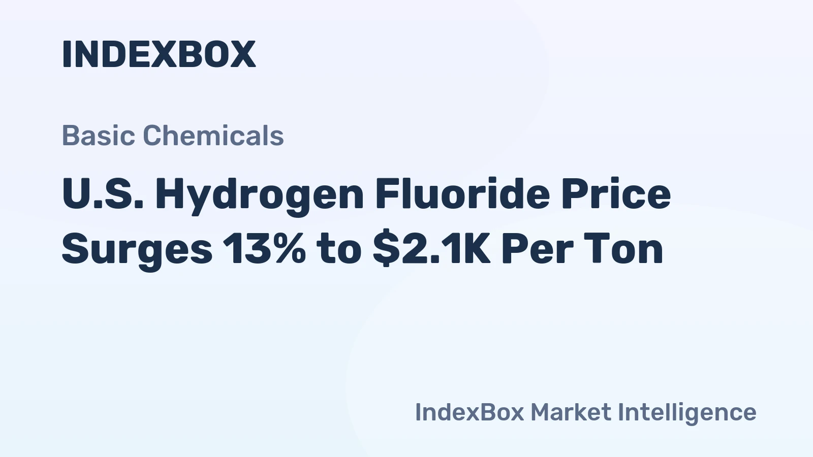 U.S. Hydrogen Fluoride Price Surges 13% to $2.1K Per Ton