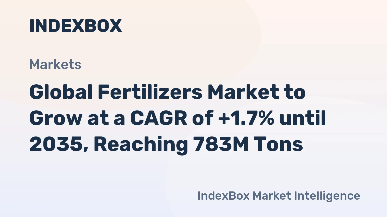 Global Fertilizers Market to Grow at a CAGR of +1.7% until 2035, Reaching 783M Tons