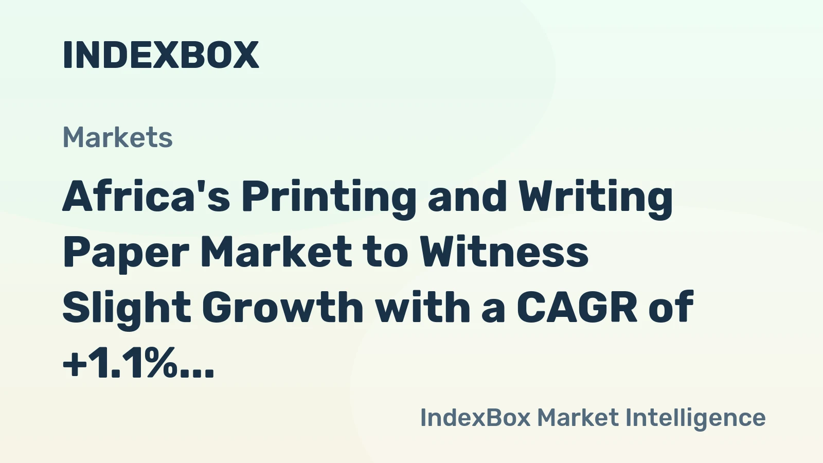 Africa's Printing and Writing Paper Market to Witness Slight Growth with a CAGR of +1.1% by 2035