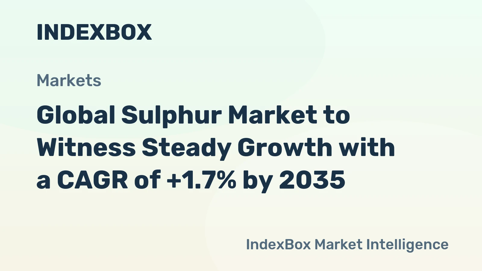 Global Sulphur Market to Witness Steady Growth with a CAGR of +1.7% by 2035