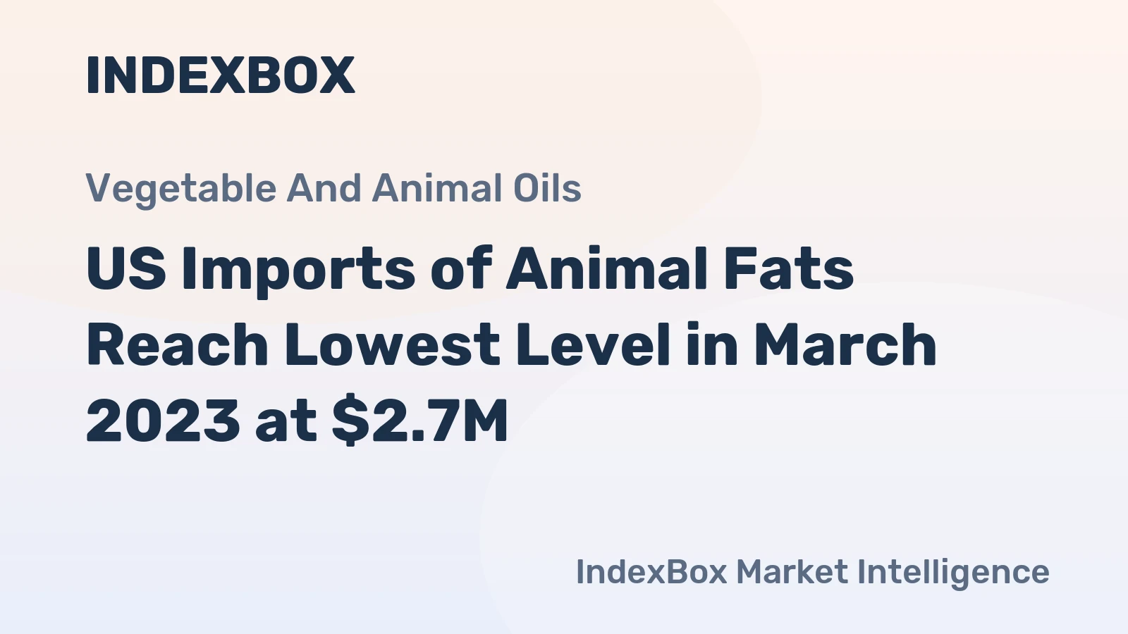 US Imports of Animal Fats Reach Lowest Level in March 2023 at $2.7M