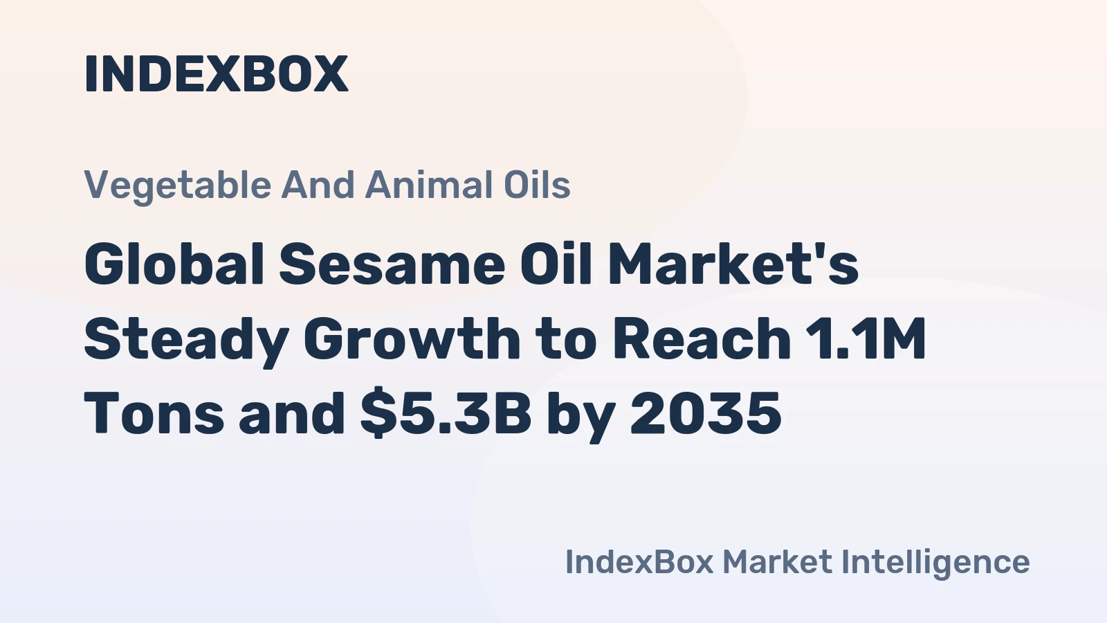 Global Sesame Oil Market's Steady Growth to Reach 1.1M Tons and $5.3B by 2035