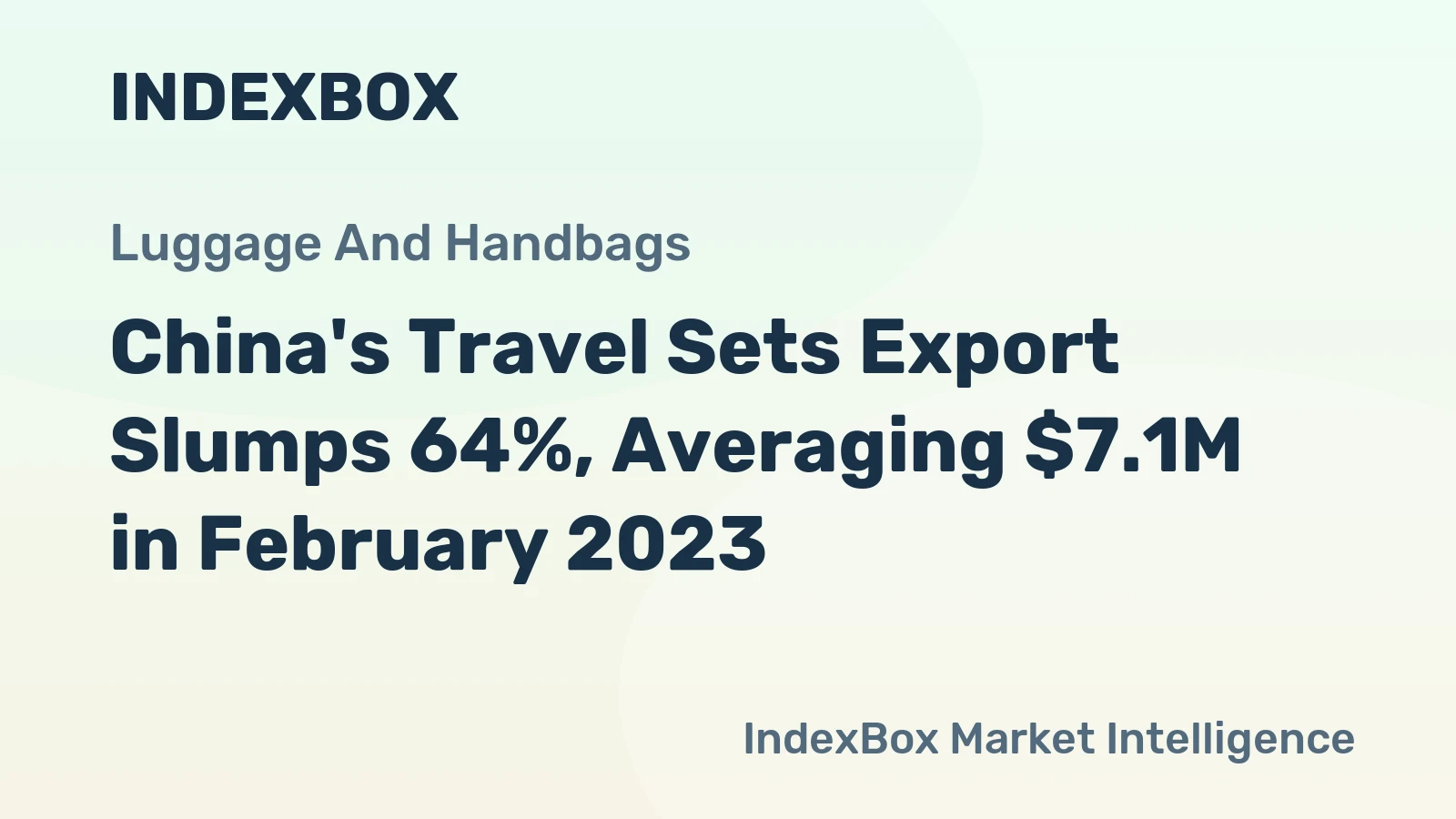 China's Travel Sets Export Slumps 64%, Averaging $7.1M in February 2023