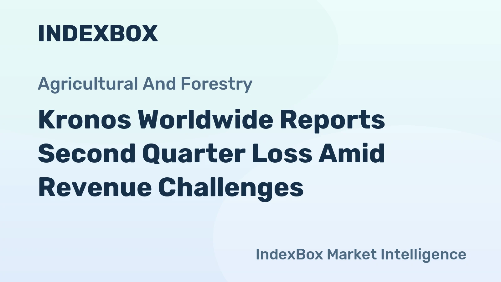 Kronos Worldwide Reports Second Quarter Loss Amid Revenue Challenges