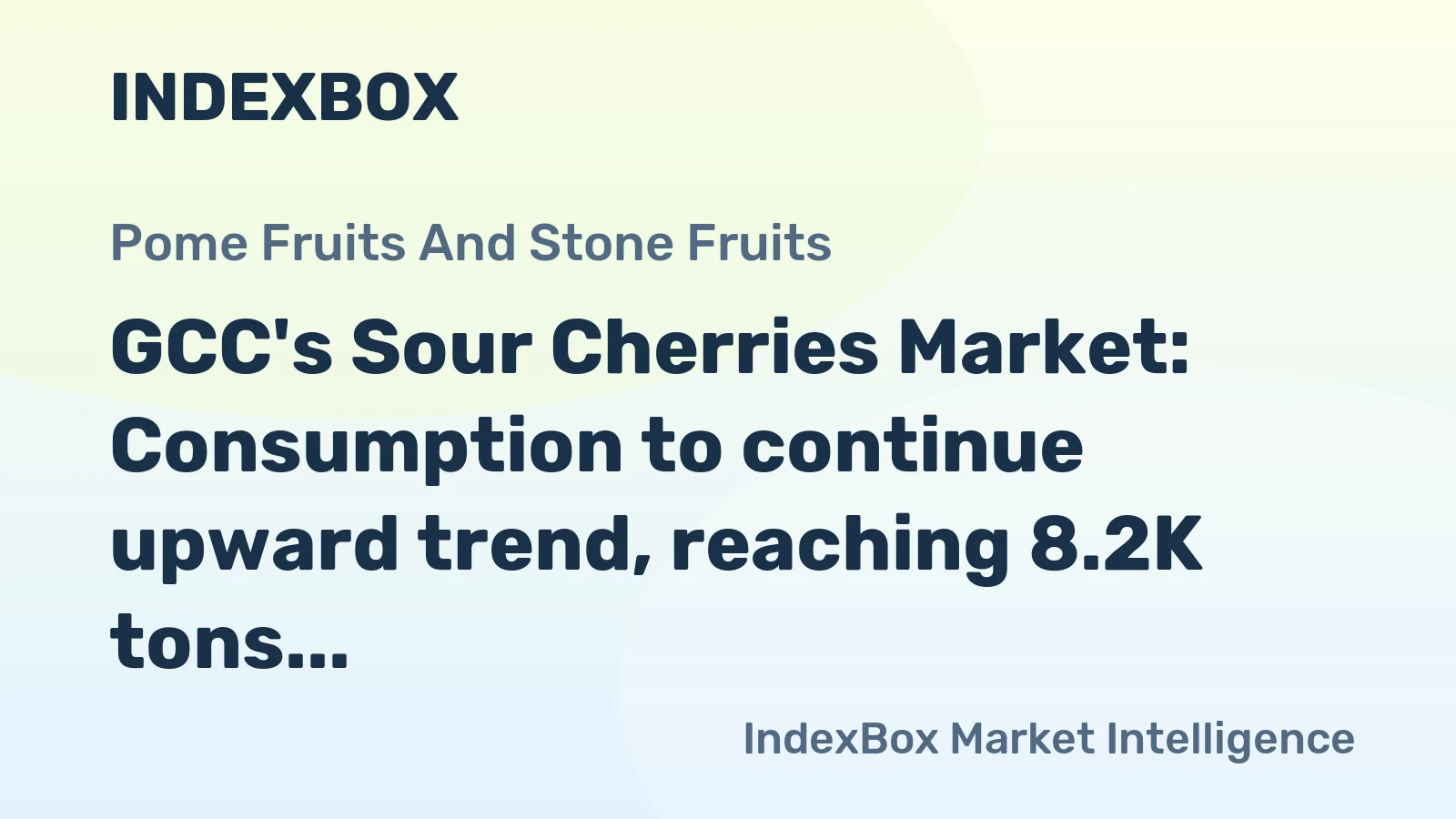 GCC's Sour Cherries Market: Consumption to continue upward trend, reaching 8.2K tons by 2035 with market value of $17M