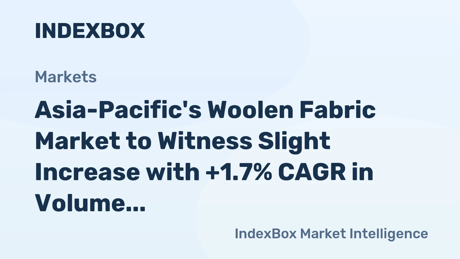 Asia-Pacific's Woolen Fabric Market to Witness Slight Increase with +1.7% CAGR in Volume Over Next Decade