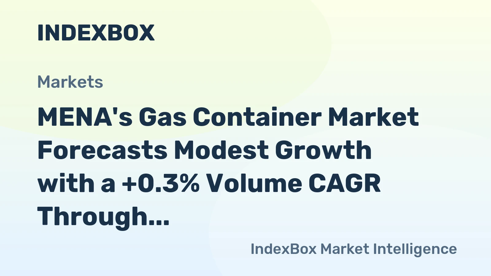 MENA's Gas Container Market Forecasts Modest Growth with a +0.3% Volume CAGR Through 2035