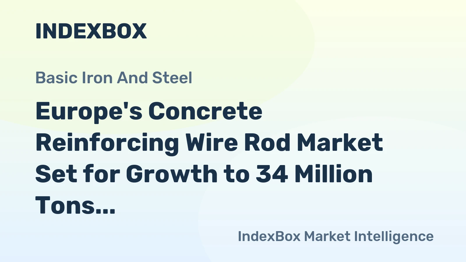 Europe's Concrete Reinforcing Wire Rod Market Set for Growth to 34 Million Tons and $27.4 Billion by 2035