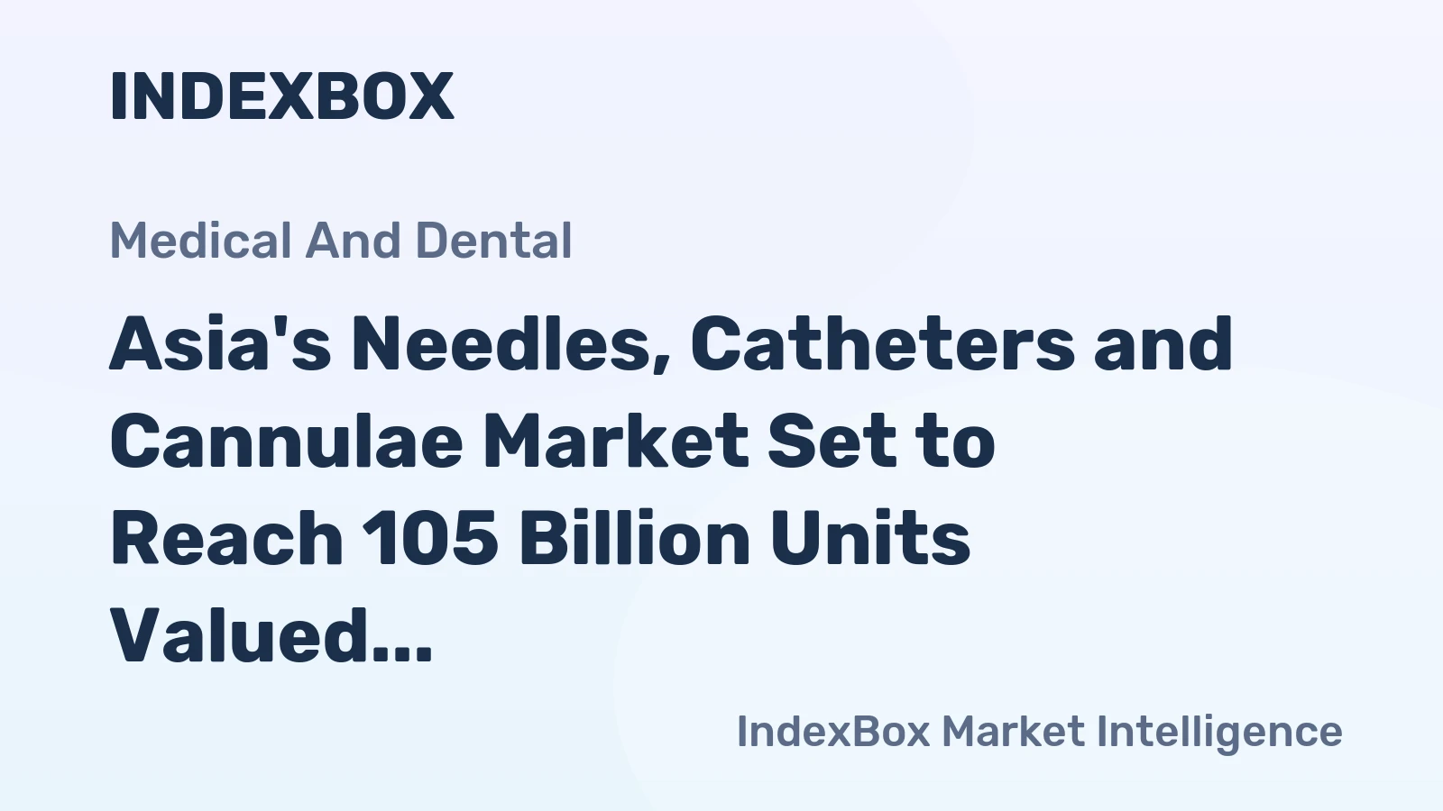 Asia's Needles, Catheters and Cannulae Market Set to Reach 105 Billion Units Valued at $44.5 Billion by 2035