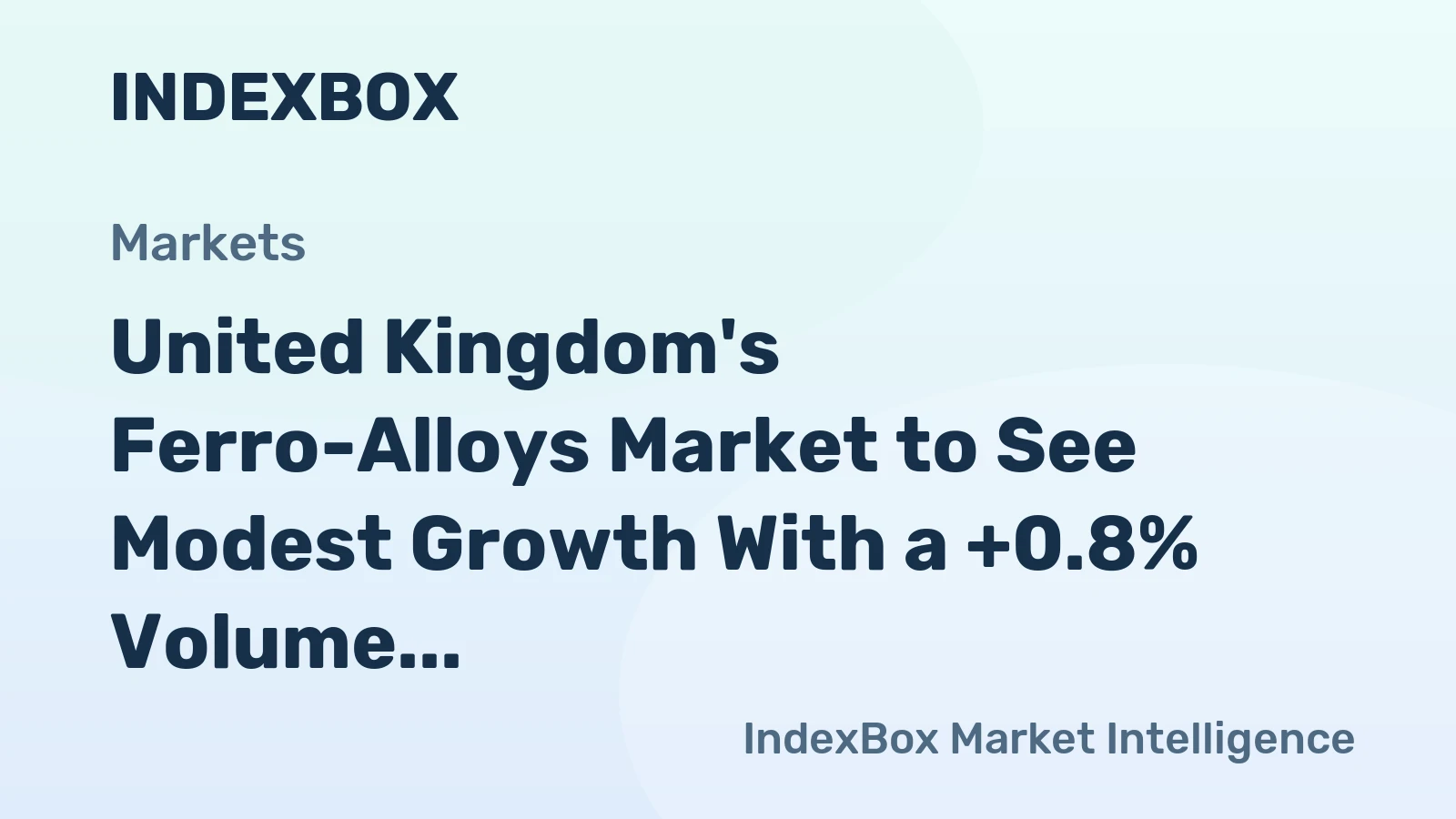 United Kingdom's Ferro-Alloys Market to See Modest Growth With a +0.8% Volume CAGR Through 2035