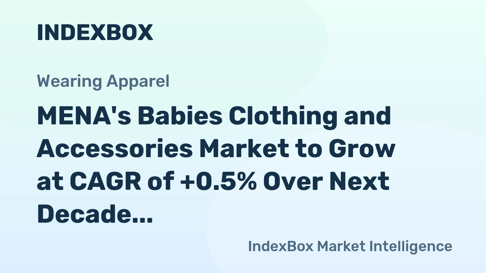 MENA's Babies Clothing and Accessories Market to Grow at CAGR of +0.5% Over Next Decade