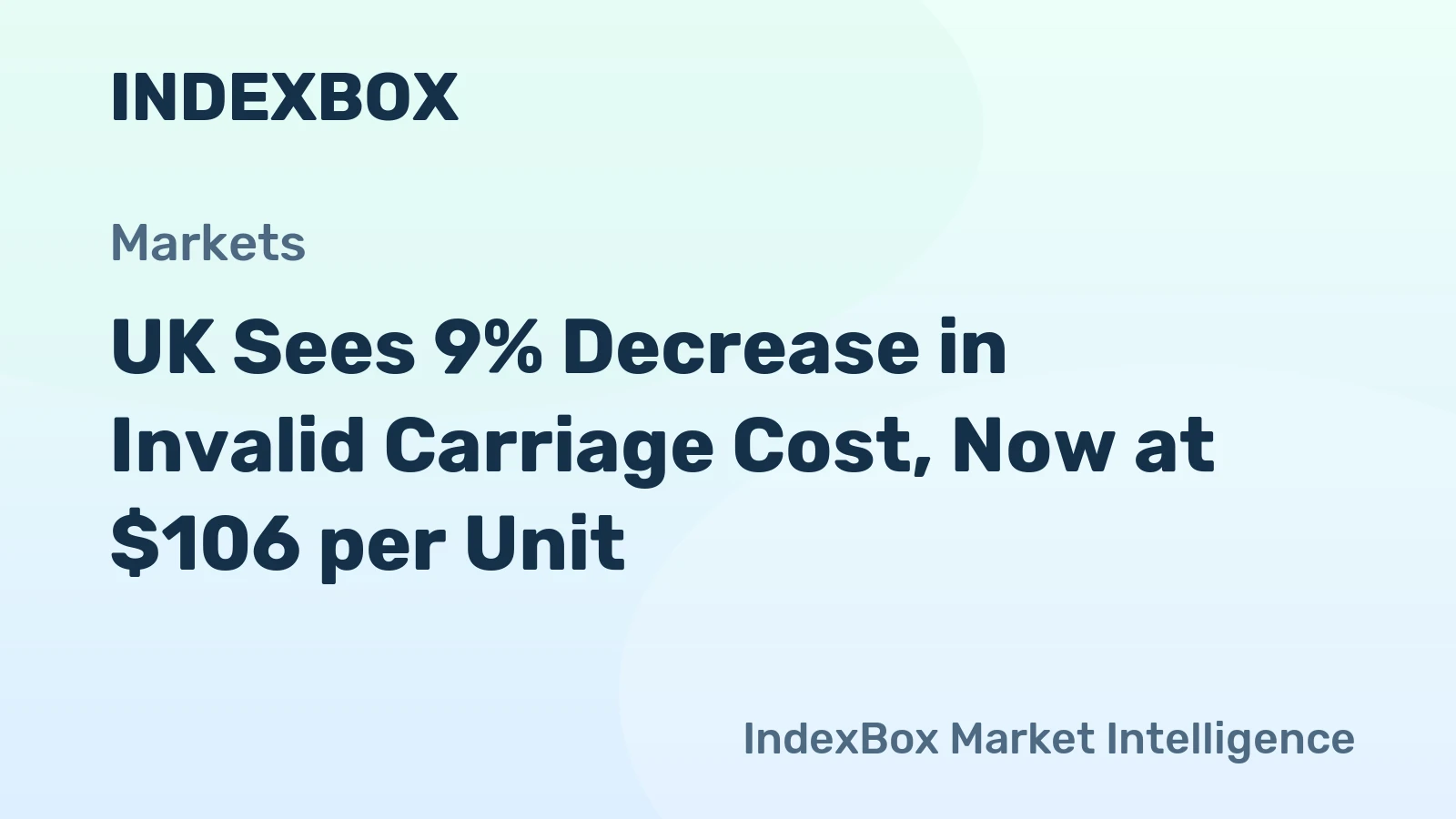 UK Sees 9% Decrease in Invalid Carriage Cost, Now at $106 per Unit