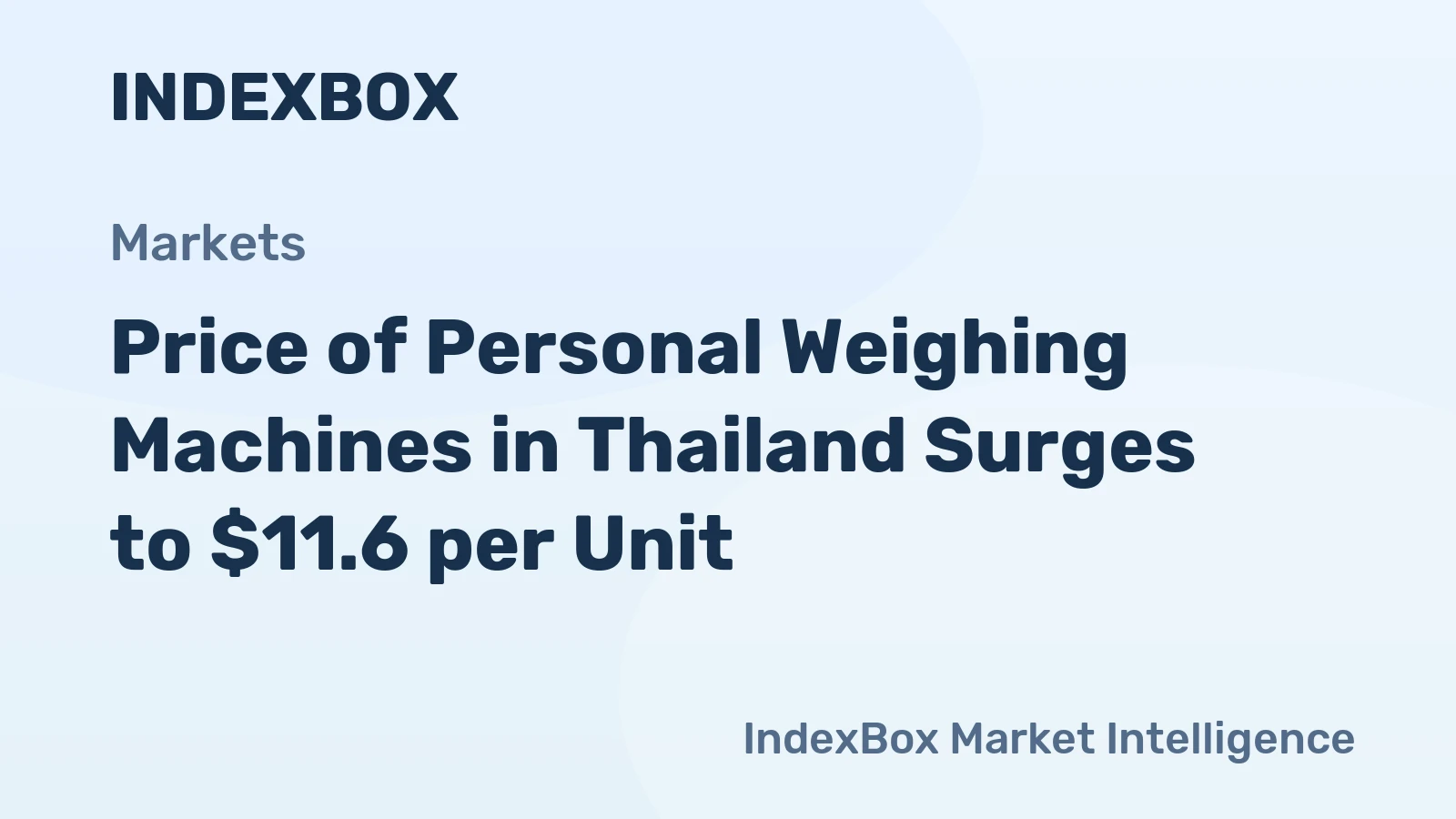 Price of Personal Weighing Machines in Thailand Surges to $11.6 per Unit