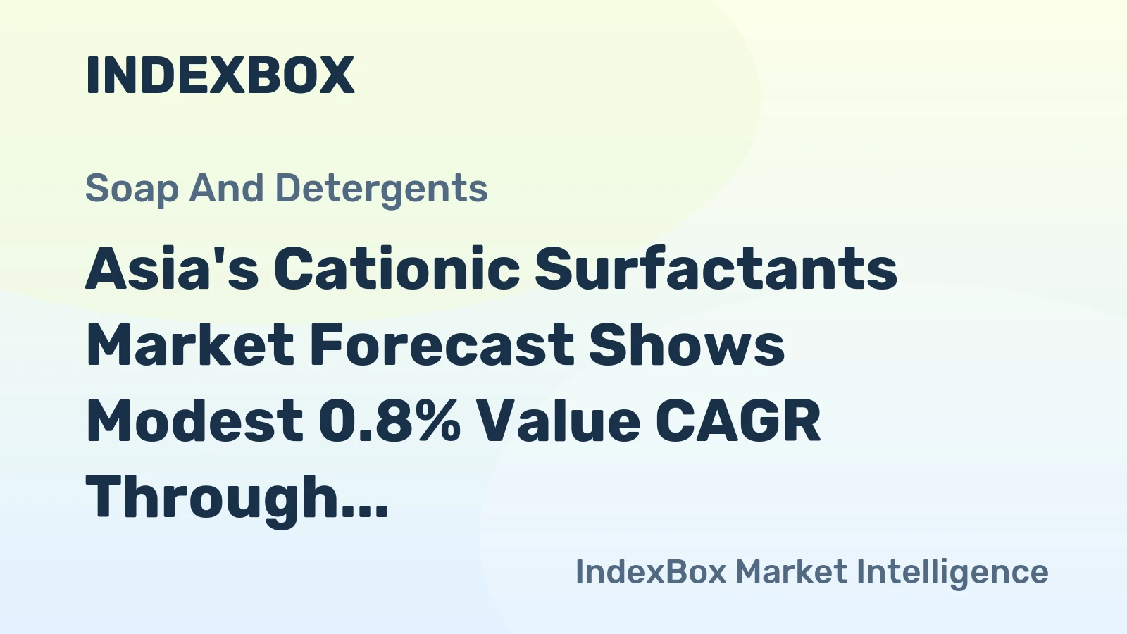 Asia's Cationic Surfactants Market Forecast Shows Modest 0.8% Value CAGR Through 2035