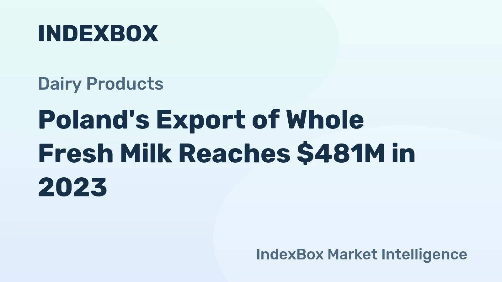 Poland's Export of Whole Fresh Milk Reaches $481M in 2023