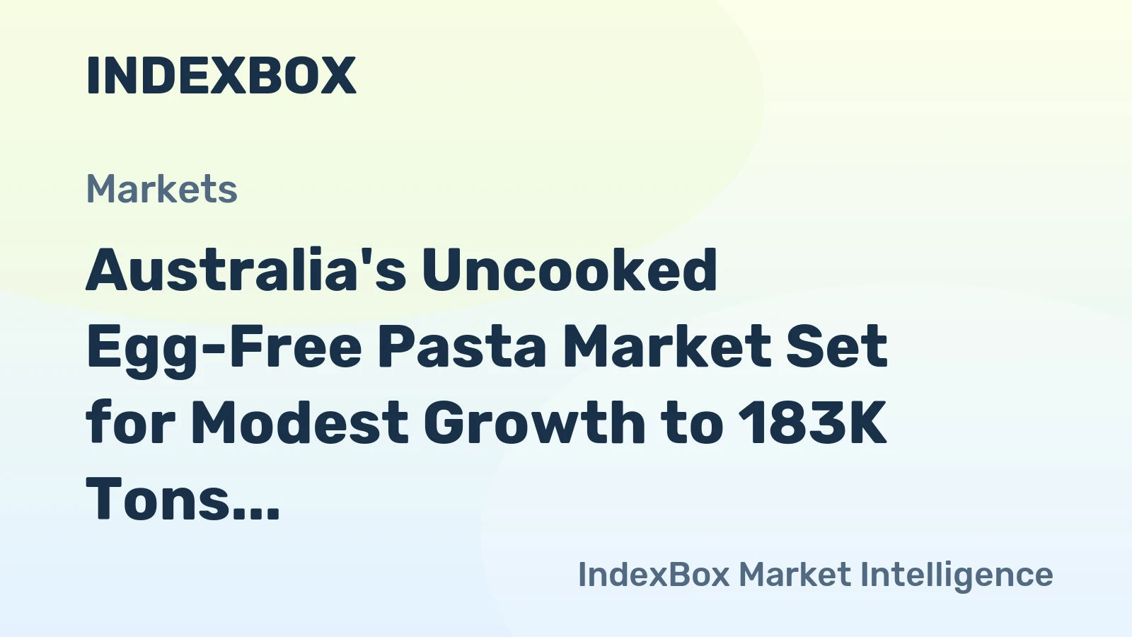 Australia's Uncooked Egg-Free Pasta Market Set for Modest Growth to 183K Tons by 2035
