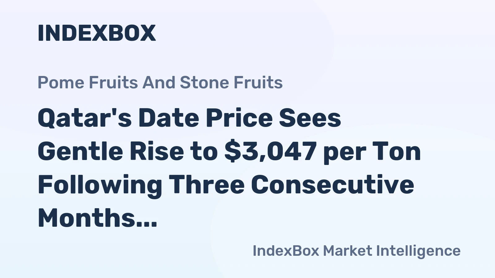 Qatar's Date Price Sees Gentle Rise to $3,047 per Ton Following Three Consecutive Months of Increase