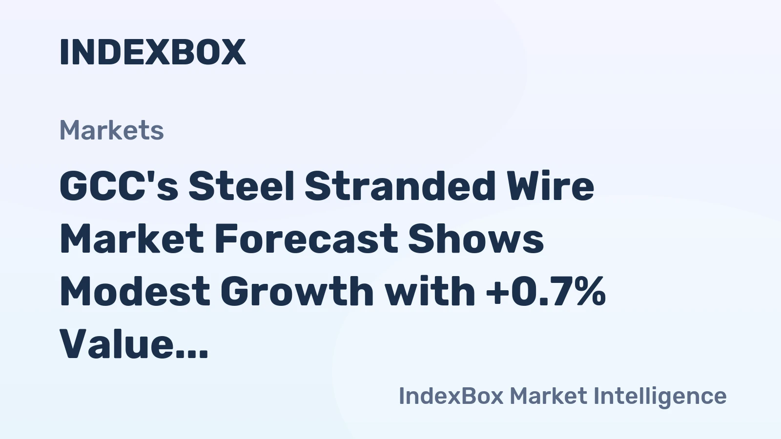 GCC's Steel Stranded Wire Market Forecast Shows Modest Growth with +0.7% Value CAGR