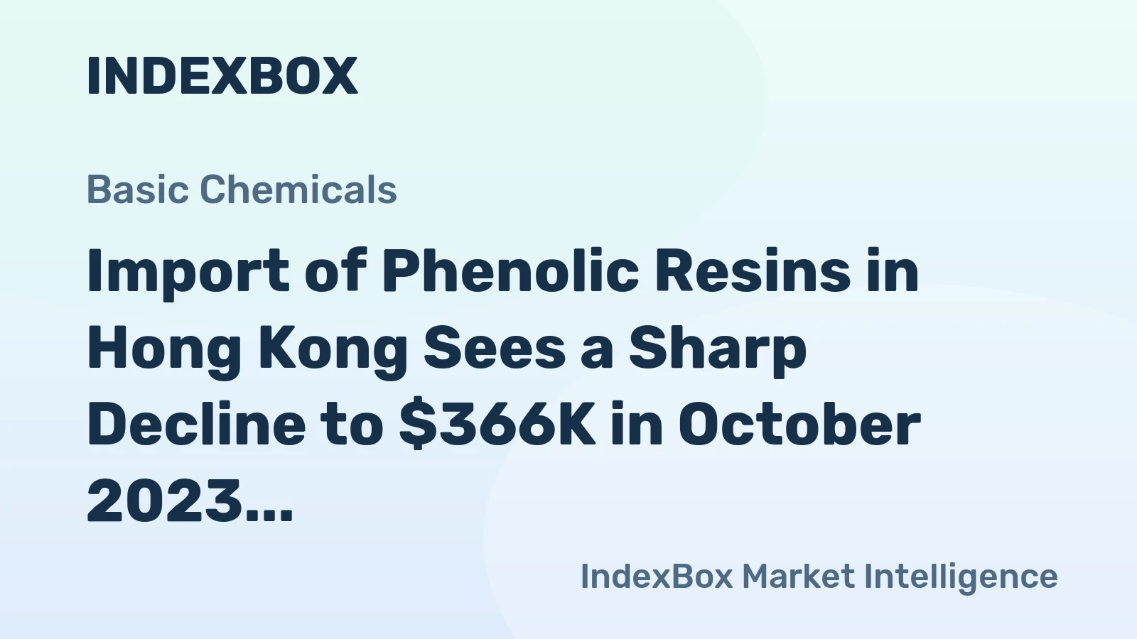 Import of Phenolic Resins in Hong Kong Sees a Sharp Decline to $366K in October 2023
