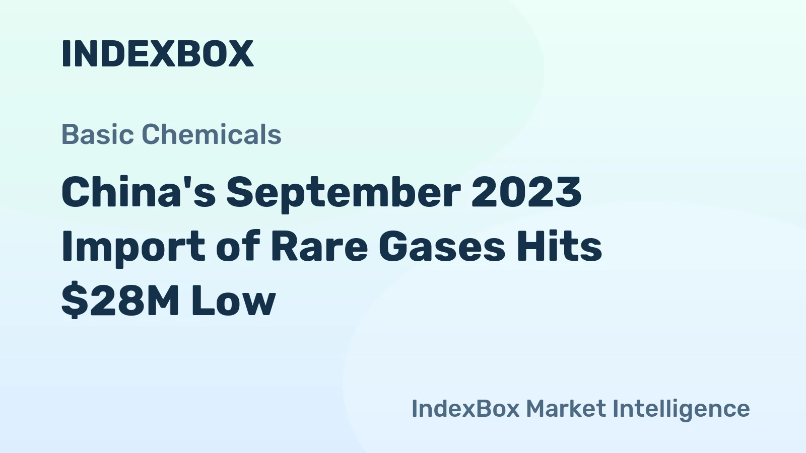 China's September 2023 Import of Rare Gases Hits $28M Low