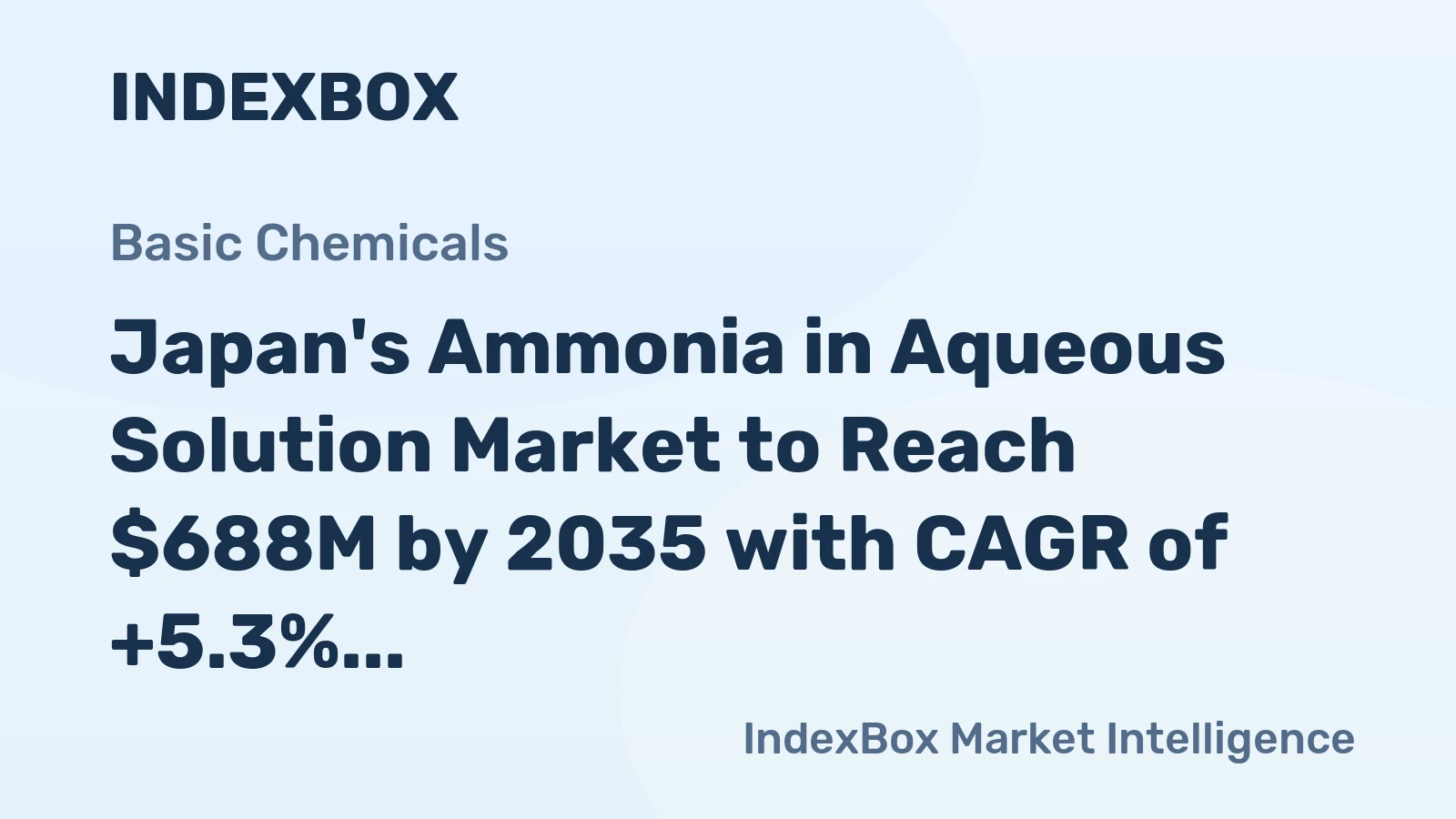 Japan's Ammonia in Aqueous Solution Market to Reach $688M by 2035 with CAGR of +5.3%