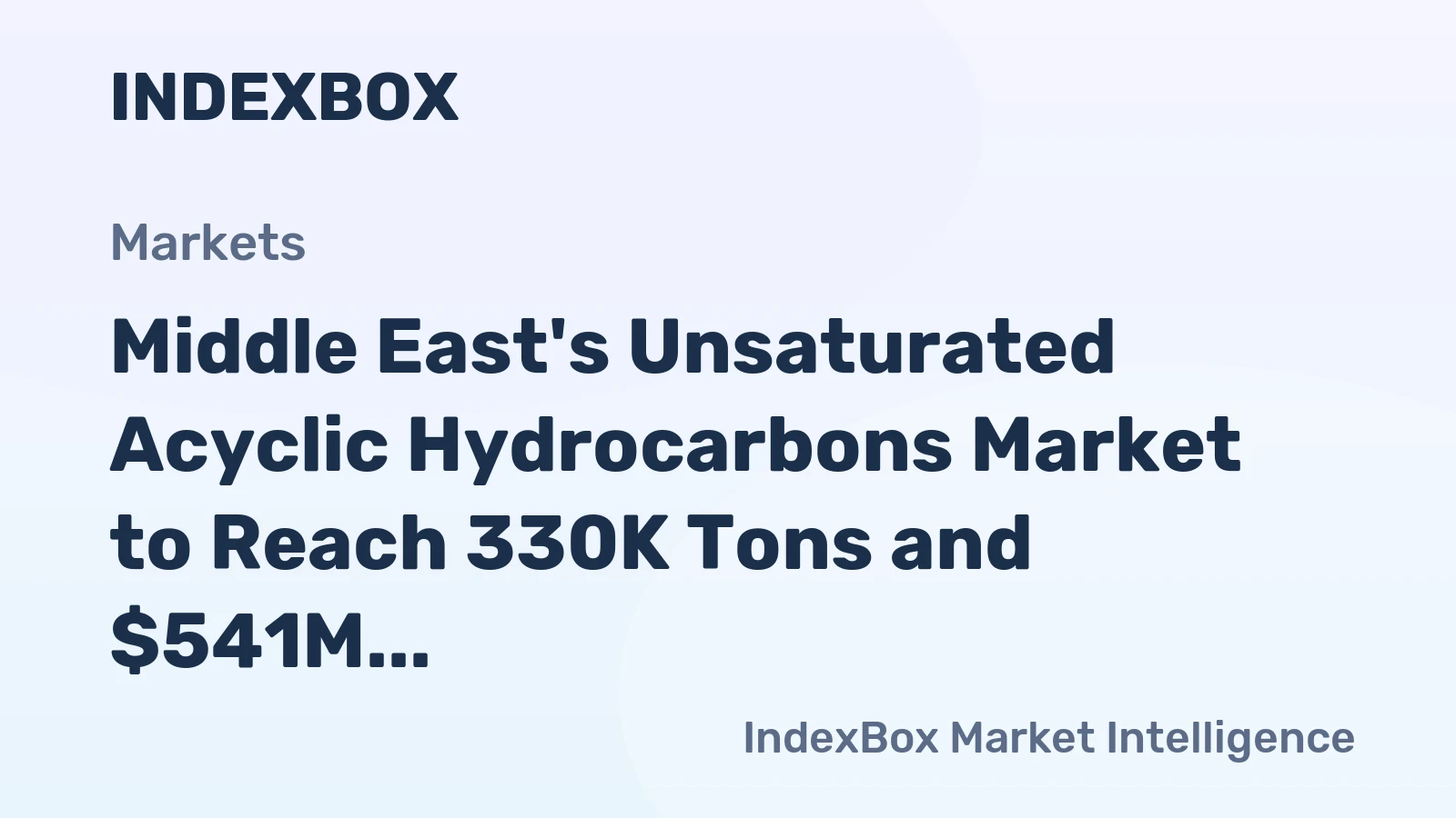Middle East's Unsaturated Acyclic Hydrocarbons Market to Reach 330K Tons and $541M by 2035
