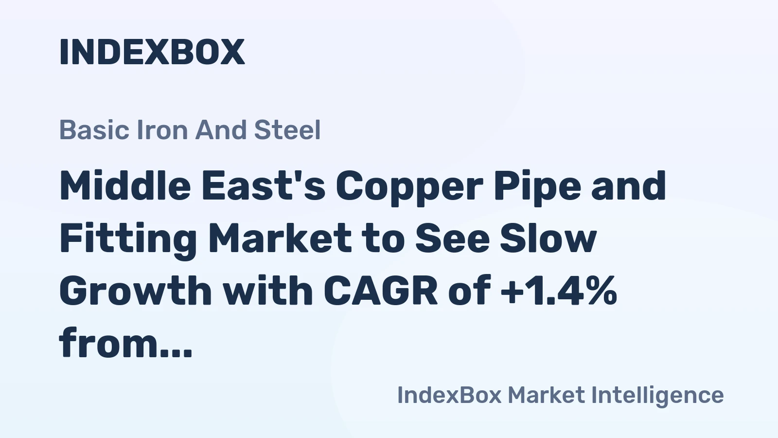 Middle East's Copper Pipe and Fitting Market to See Slow Growth with CAGR of +1.4% from 2024 to 2035