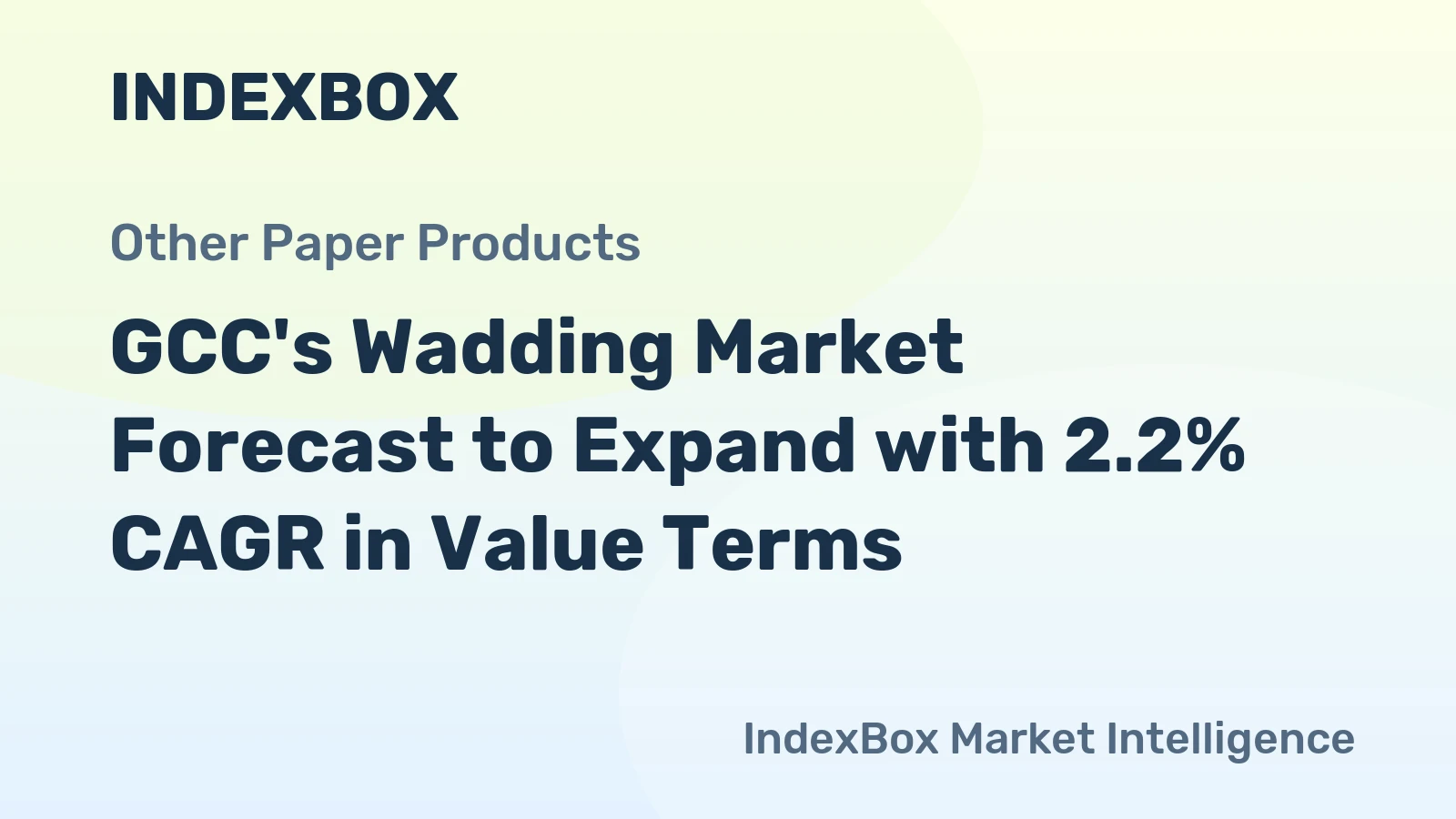 GCC's Wadding Market Forecast to Expand with 2.2% CAGR in Value Terms