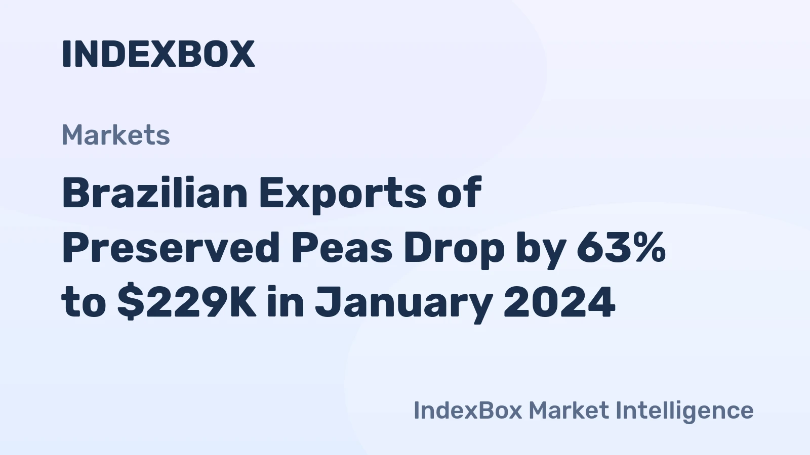 Brazilian Exports of Preserved Peas Drop by 63% to $229K in January 2024