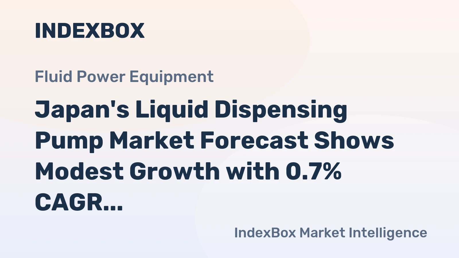 Japan's Liquid Dispensing Pump Market Forecast Shows Modest Growth with 0.7% CAGR Through 2035